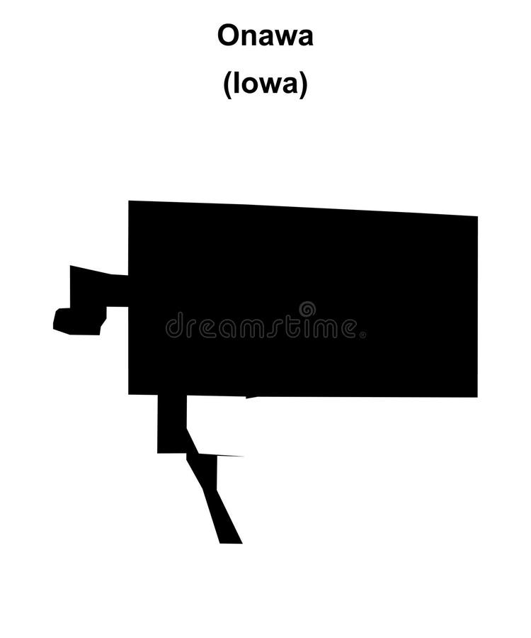 Onawa outline map stock vector. Illustration of boundary - 387206466