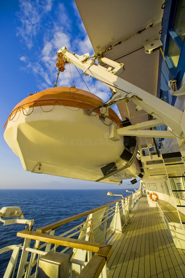 Onboard cruise ship editorial photography. Image of lifeboat - 19863877