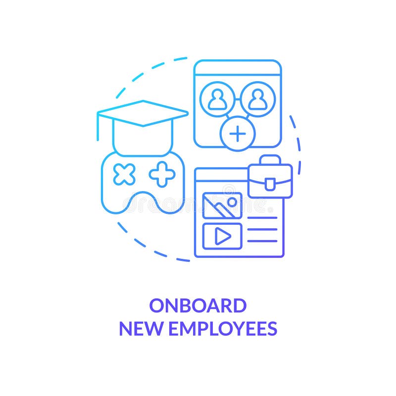 Onboard New Employees Blue Gradient Concept Icon Stock Vector ...