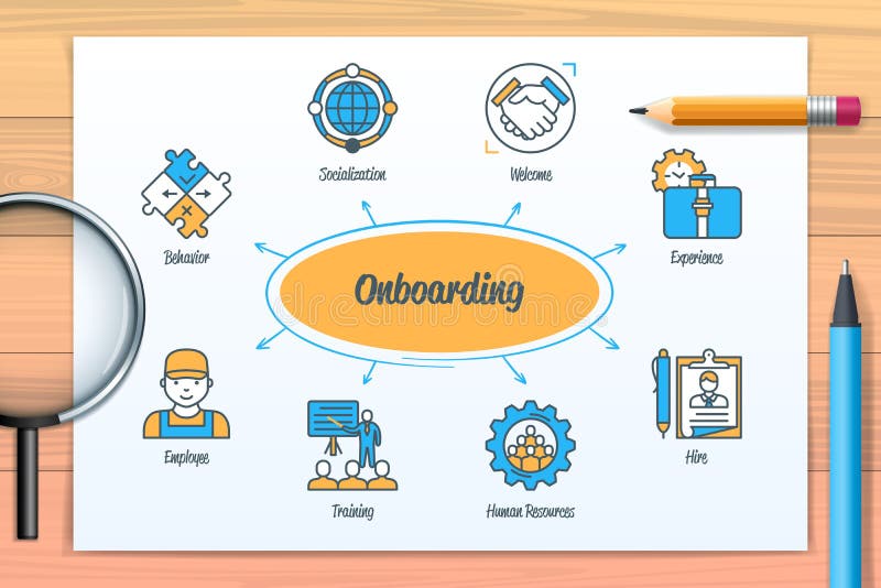 Onboarding Chart with Icons and Keywords Stock Illustration ...
