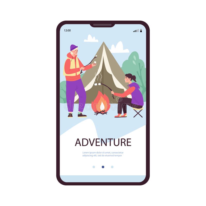 Onboarding Page for Adventure and Travel Planning App, Flat Vector ...