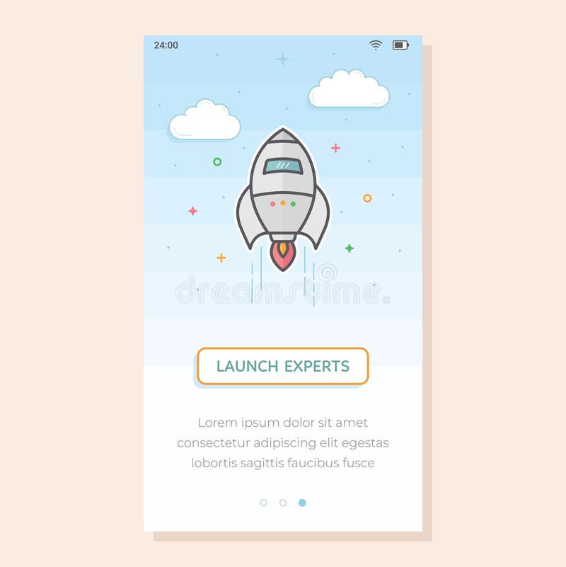 Onboarding Mobile Screen Launch Experts Stock Vector - Illustration of ...