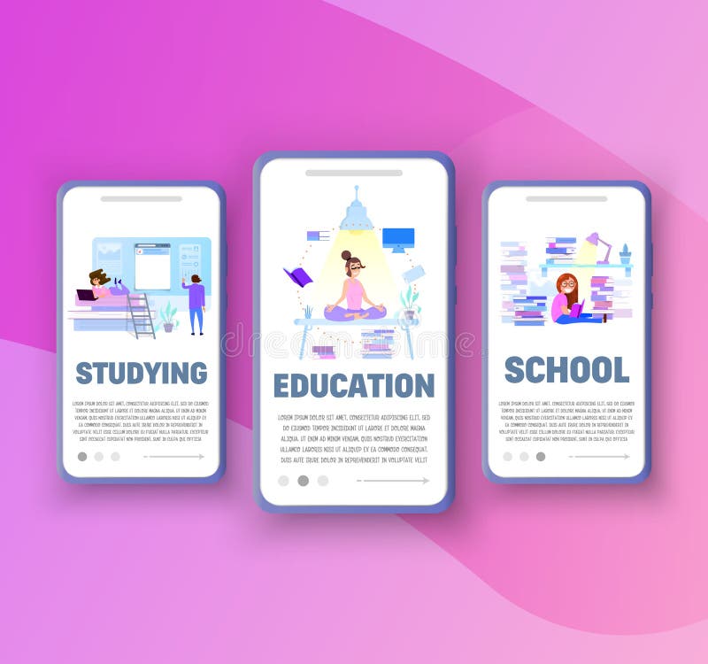 Onboarding Screens - Learning Education Templates for Mobile Apps Stock ...
