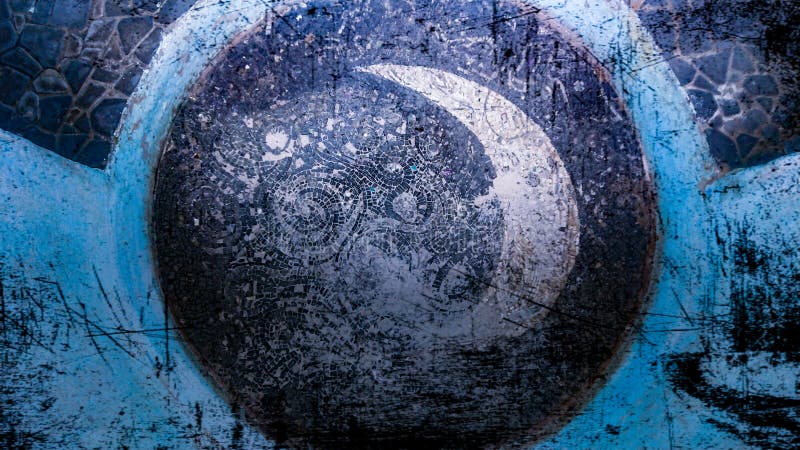 Once in a Blue Moon Concept Abstract Art Stock Illustration ...