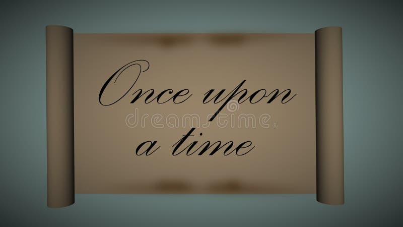 Once upon a Time Vintage Style Scroll Stock Illustration - Illustration ...