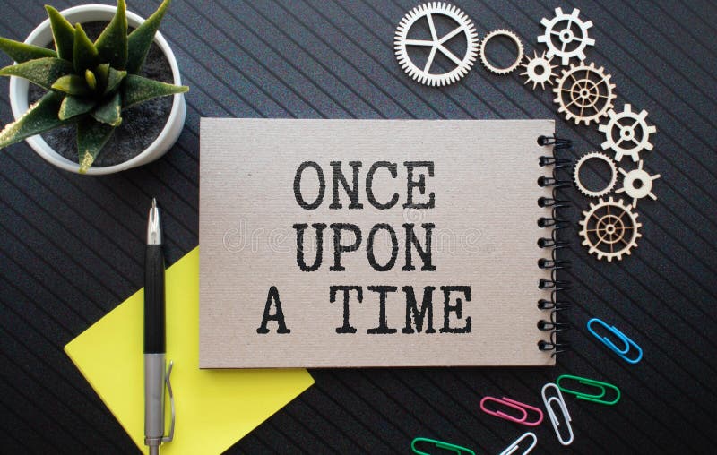 Once upon a Time Written on a Paper Stock Image - Image of book, text ...