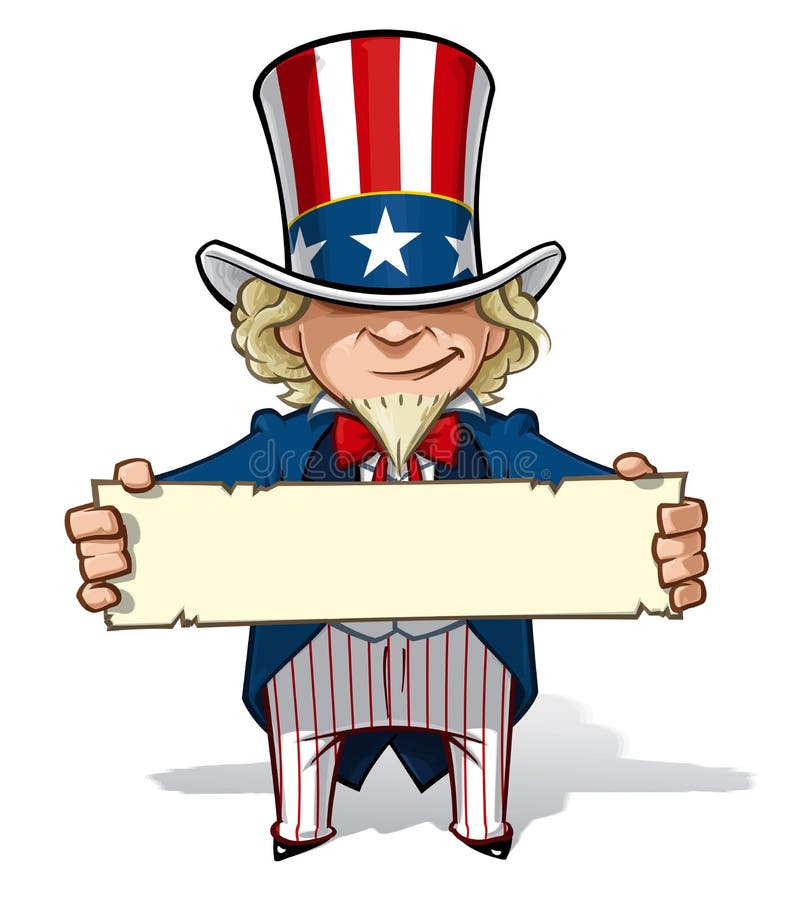 Oncle Sam Retenant Un Signe Illustration de Vecteur - Illustration du ...