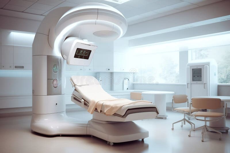 Oncology Care with Radiation Therapy Machine. AI Stock Illustration ...
