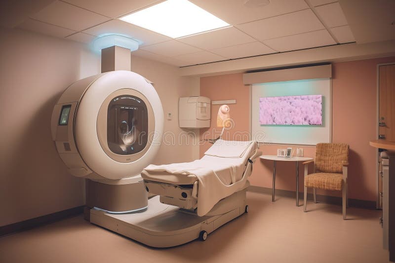 Oncology Care with Radiation Therapy Machine. AI Stock Illustration ...