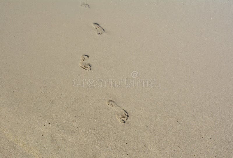Oncoming Steps on the Beach Sand Stock Image - Image of impression ...