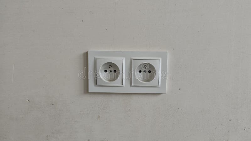 Oncrete Wall and Concrete Floor with Two Sockets Stock Photo - Image of ...