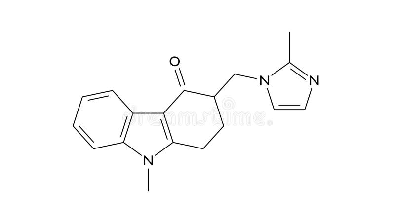 Ondansetron Molecule, Structural Chemical Formula, Ball-and-stick Model ...