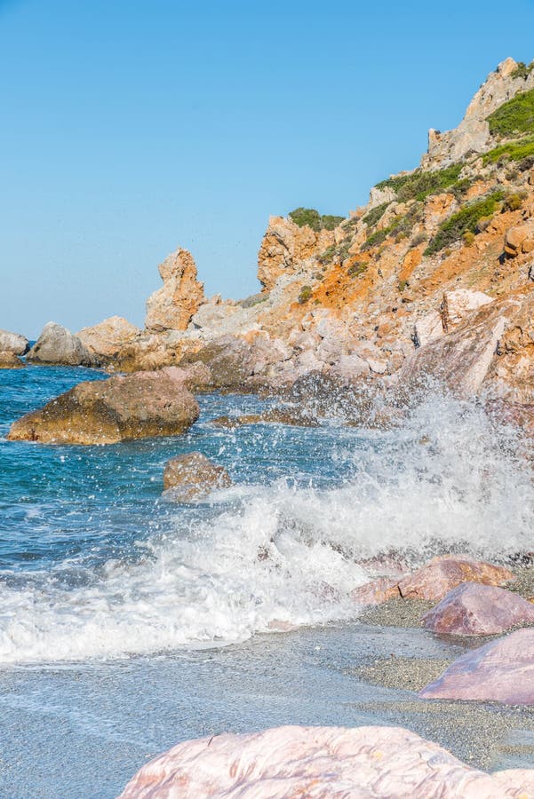 Ondas Mar Egeo, Skiathos, Grecia Paisaje Imagen de archivo - Imagen de ...