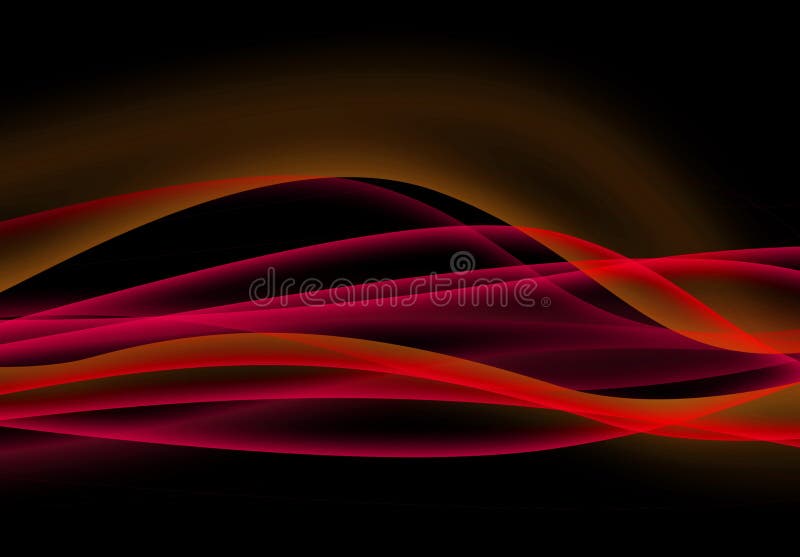 Ondas rojas de la energía stock de ilustración. Ilustración de colorido ...