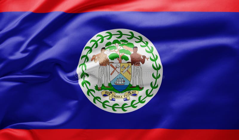 Ondeando La Bandera Nacional De Belice Stock de ilustración ...