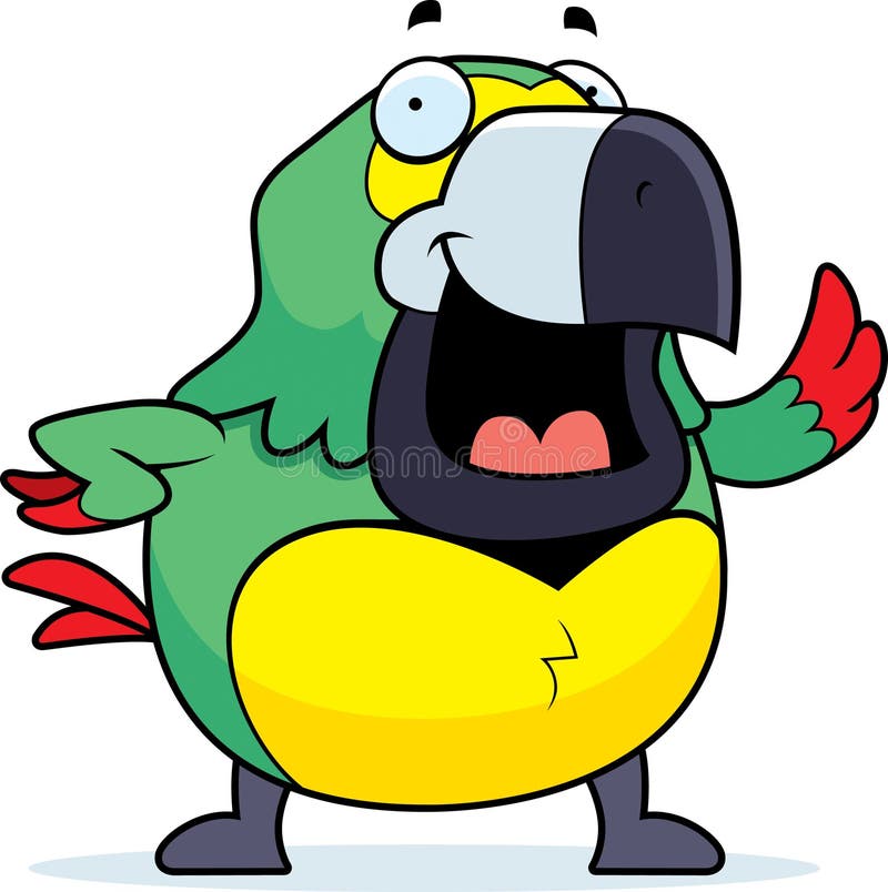 Ondeggiamento Verde Del Pappagallo Del Fumetto Illustrazione Vettoriale ...