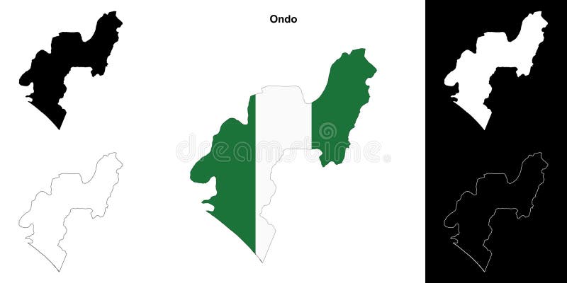 Ondo outline map stock illustration. Illustration of territory - 356522861