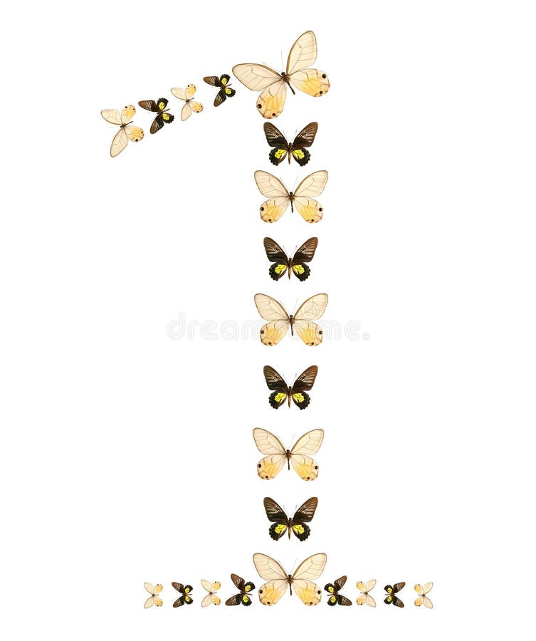 Butterfly Number One Stock Illustrations – 104 Butterfly Number One ...