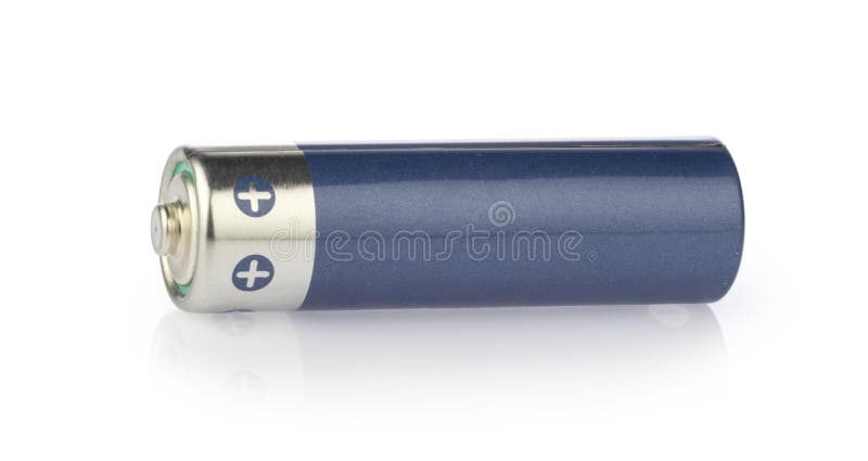 One AA Battery Isolated on White, with Clipping Path Stock Image ...