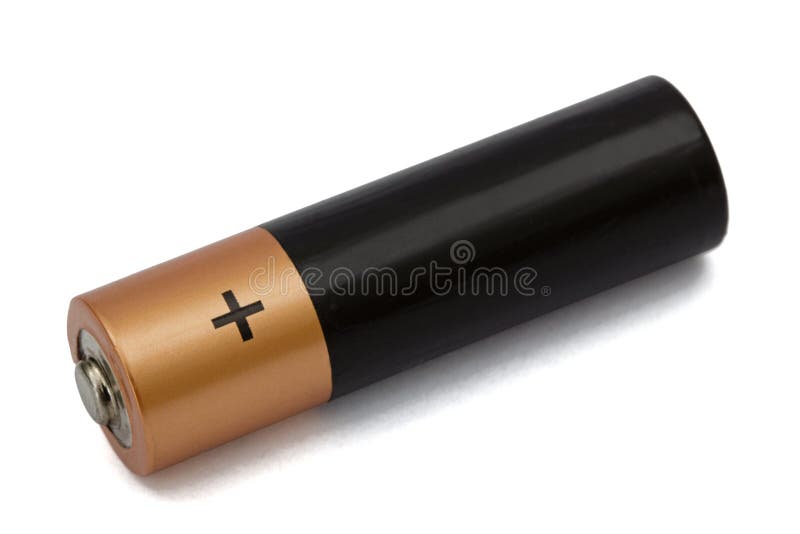 One AA Battery Isolated on White, with Clipping Path Stock Photo ...