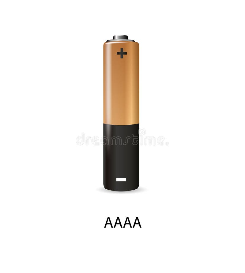 One AAAA Battery Isolated on White, with Clipping Path. Vector Stock ...