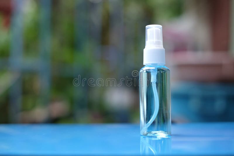 One Alcohol Bottle with a Blue Liquid,Preventing the Virus,Covid-19 ...