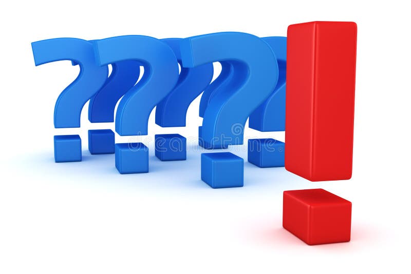 One Answer and Many Questions Stock Illustration - Illustration of ...