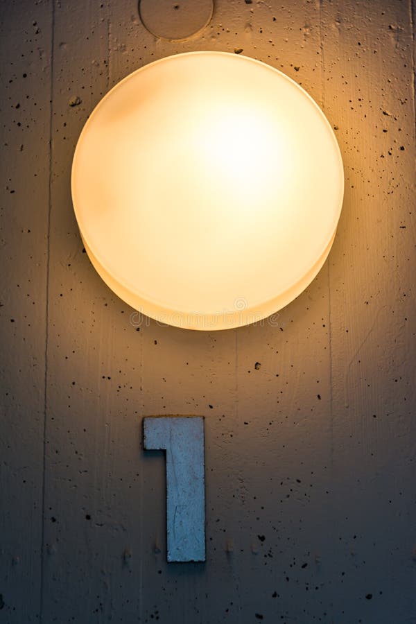 One 1 Apartment Floor Number Map Wall Metal Light Decoration Stock ...