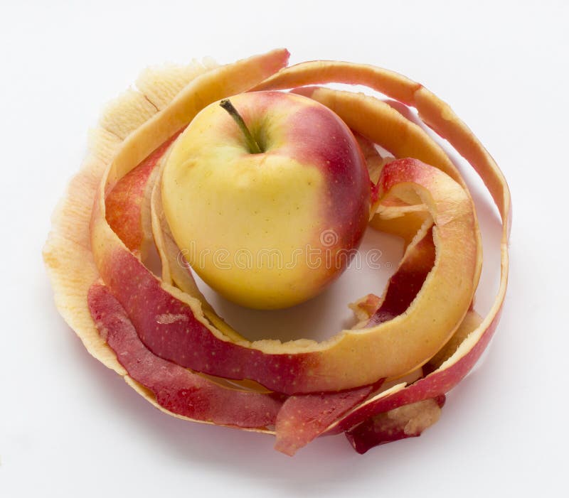 One Apple Surrounded by Another S Apple Peelings Stock Photo - Image of ...