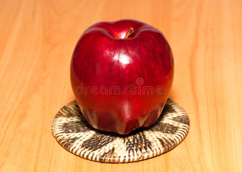 One apple on the table stock image. Image of agriculture - 22972627