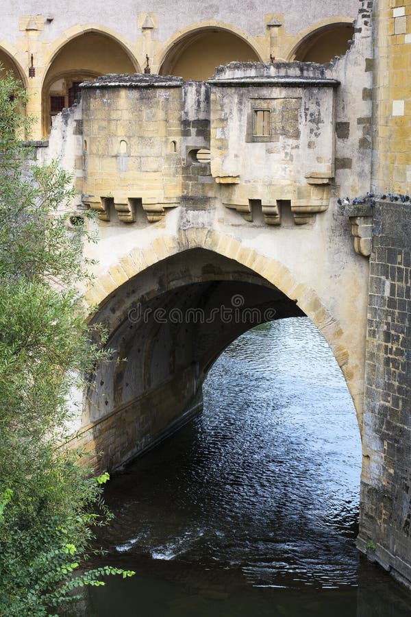 One Arch of an Old French Bridge Over the River Stock Image - Image of ...