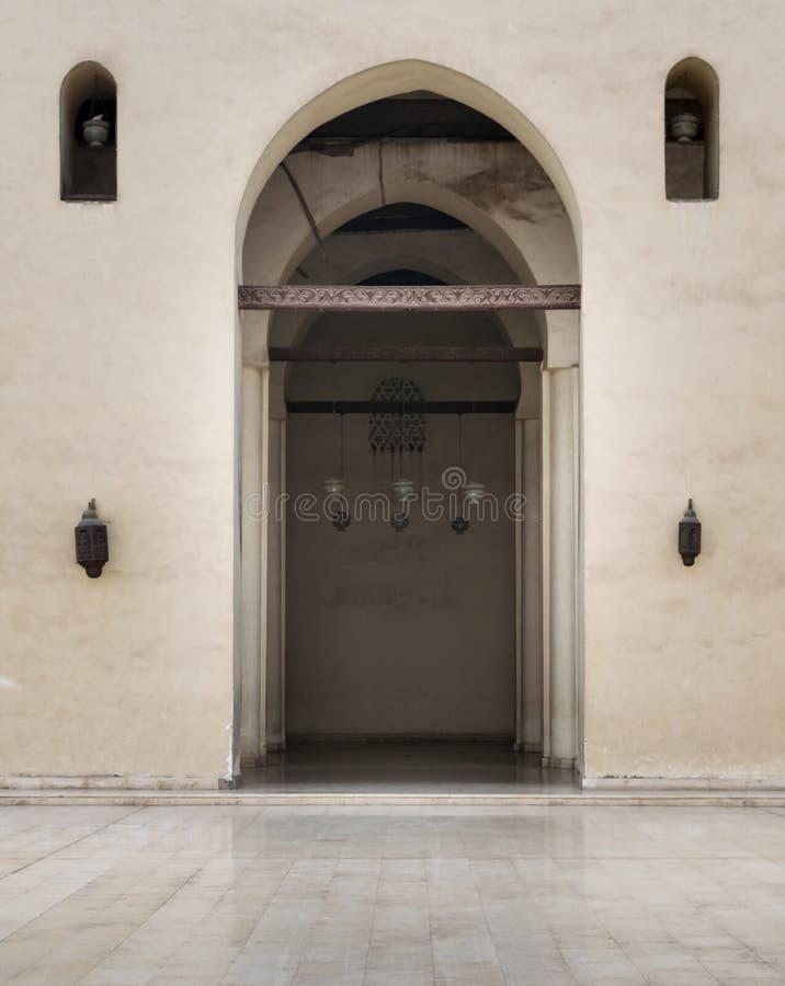 One of the Arches Surrounding the Courtyard of the Enlightened Mosque ...