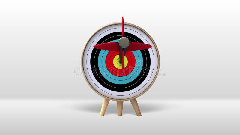 Archer with Bow and Arrow Hitting Bullseye Target Drawing 2D Animation ...