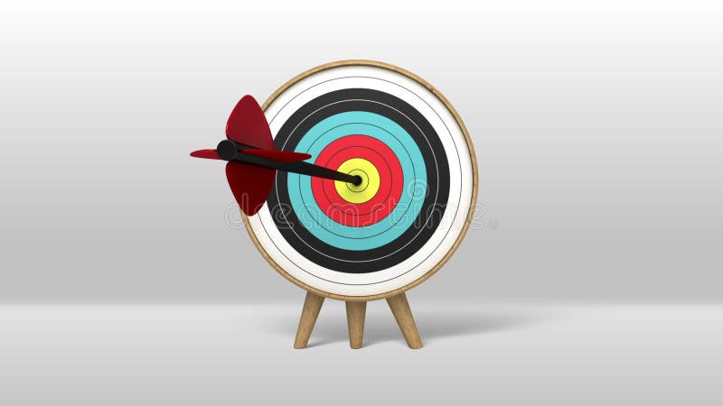 Archer with Bow and Arrow Hitting Bullseye Target Drawing 2D Animation ...