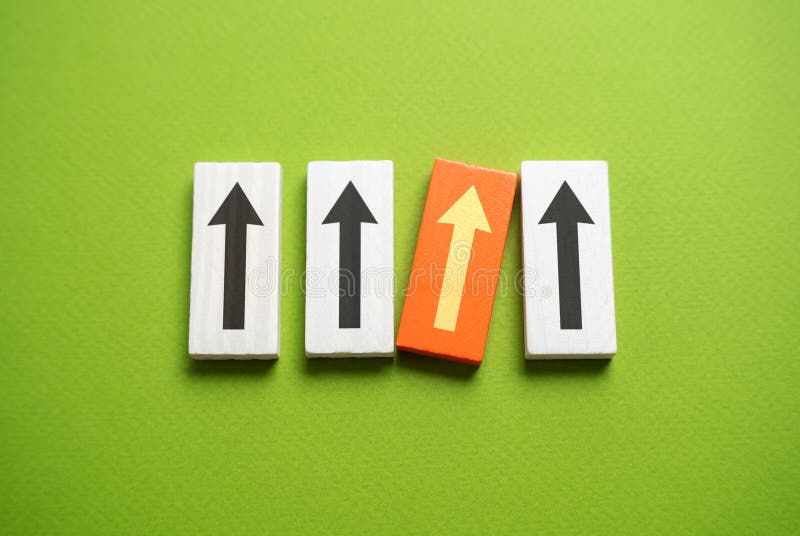 One Arrow is Skewed and Stands Out from the Group. Stock Photo - Image ...