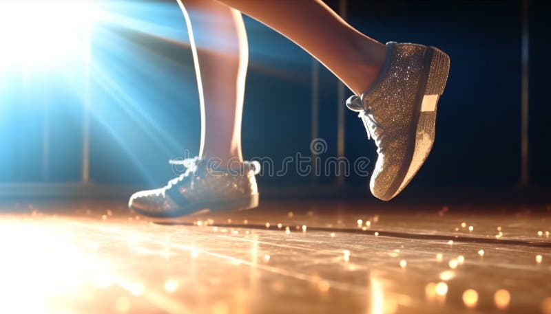 One Athlete Running Indoors, Determined To Win the Competition ...