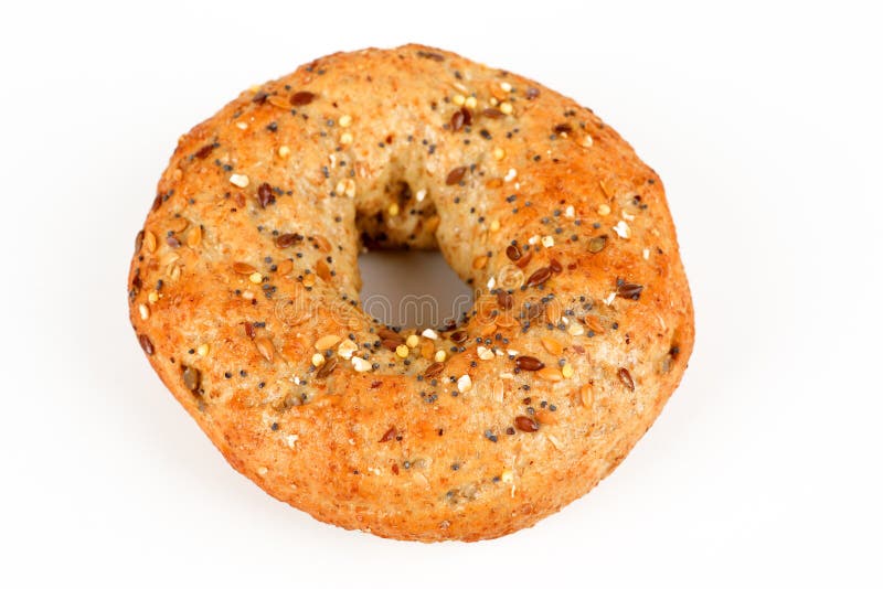 One bagel stock image. Image of baked, breakfast, isolated - 17864345