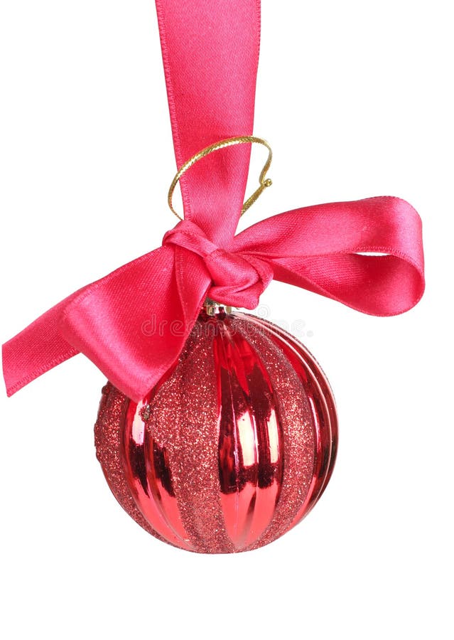 One ball and ribbon stock image. Image of season, decoration - 21876863