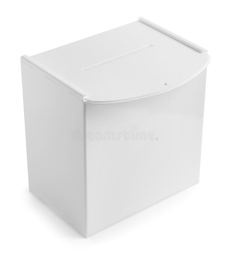 One Ballot Box on White. Election Time Stock Photo - Image of decision ...