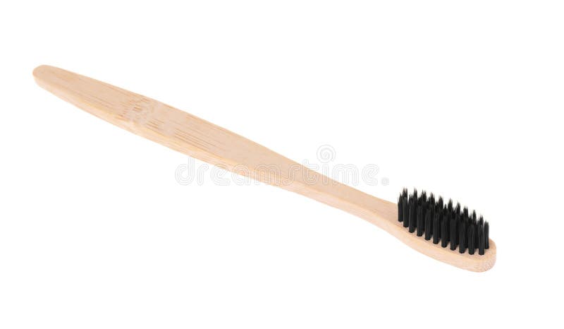 One Bamboo Toothbrush Isolated on White. Eco Friendly Product Stock ...