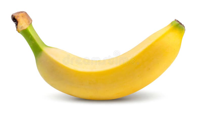 One Whole Banana and Slice Isolated on White Background. Stock Image ...