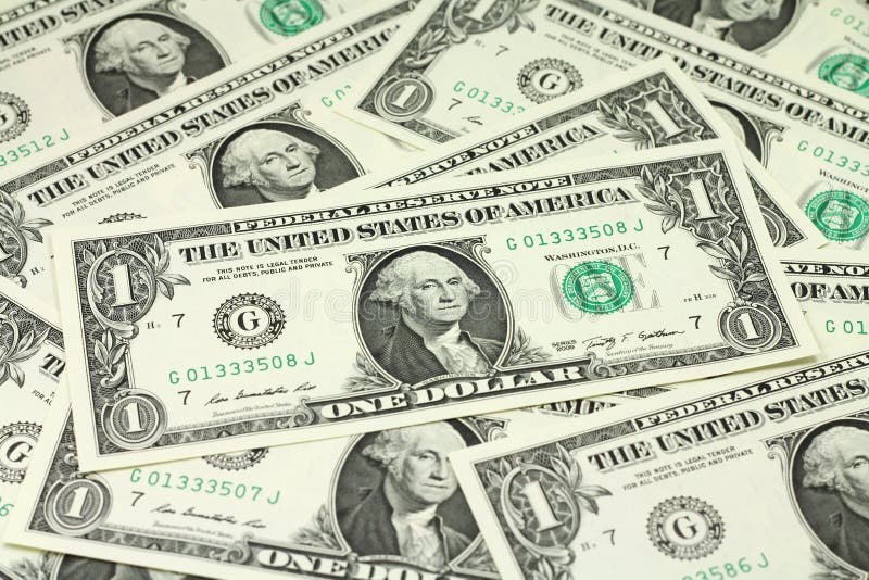 One Bank Note American Dollars Background Stock Photo - Image of ...