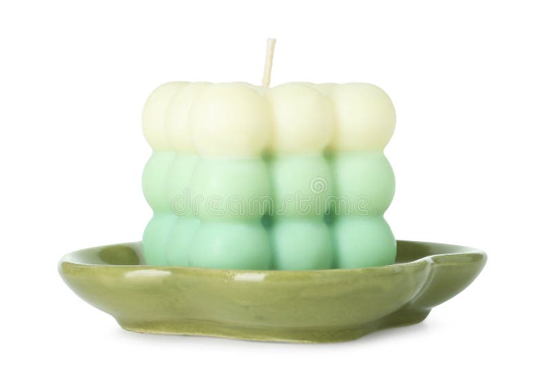 One Beautiful Bubble Candle Isolated on White Stock Image - Image of ...