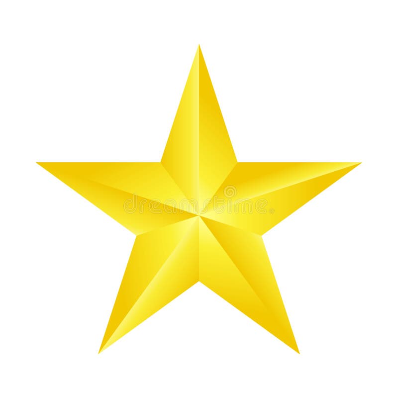 One Beautiful Decorative Gold Star Isolated White,vector Illustration ...
