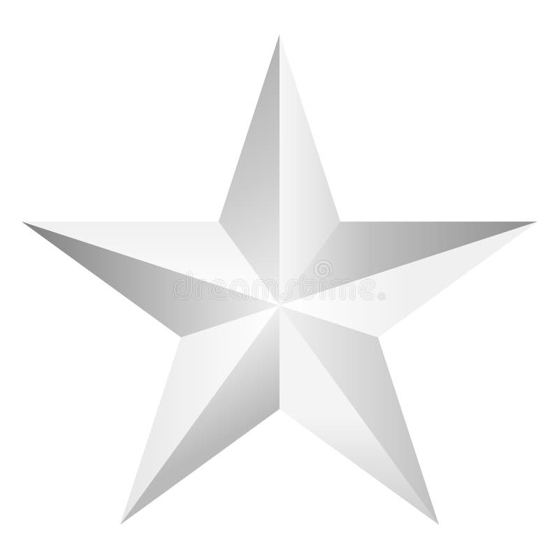 One Beautiful Decorative Silver Star Isolated on White,vector Il Stock ...