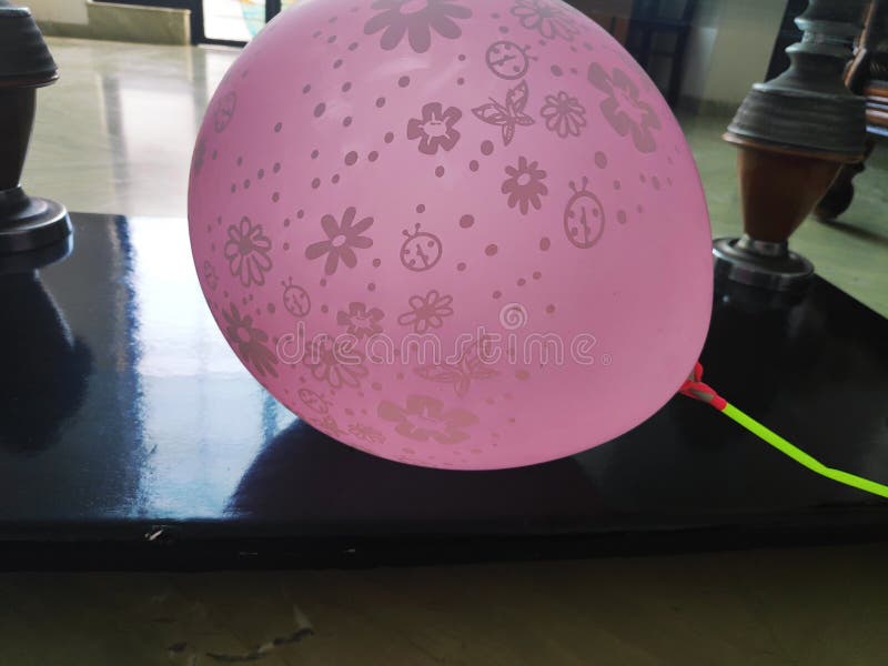 One Beautiful Pink Balloon. Focus on Balloon. Stock Photo - Image of beautiful, focus: 165540798