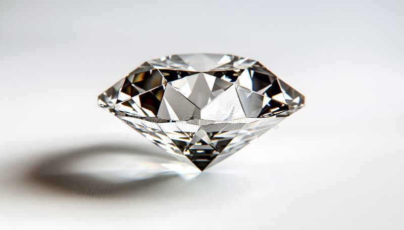 One Beautiful Shiny Diamond Isolated on White Stock Photo - Image of ...