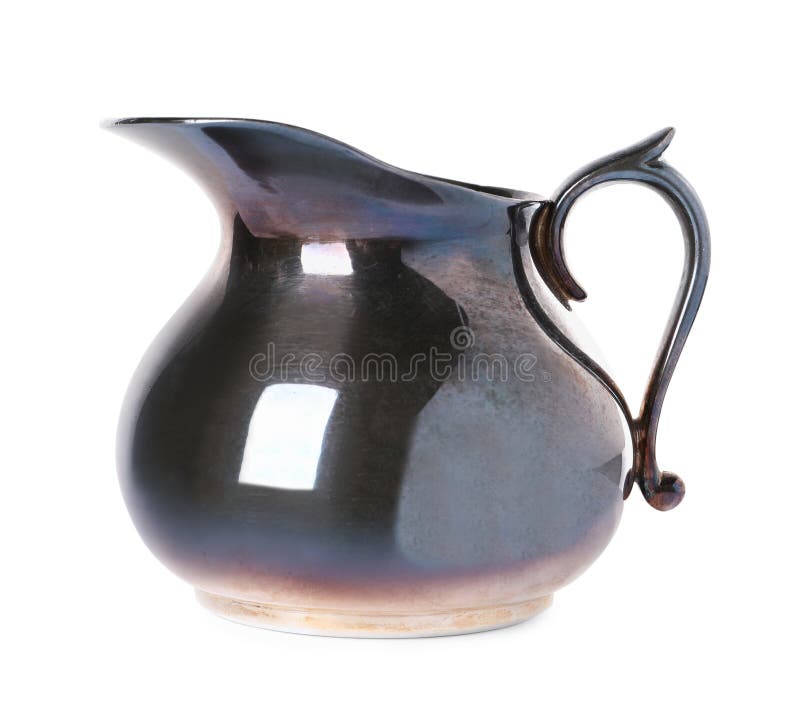 One Beautiful Vintage Jug on White Background Stock Image - Image of ...