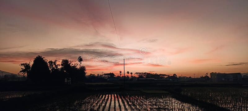 One of the Best Sunset after Rain in the Villages Stock Photo - Image of sunset, rain: 262240824