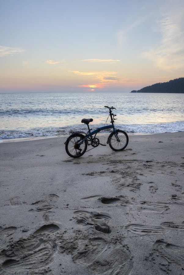 One Bicycle Stranded at the Sandy Beach. Stock Photo - Image of coast ...